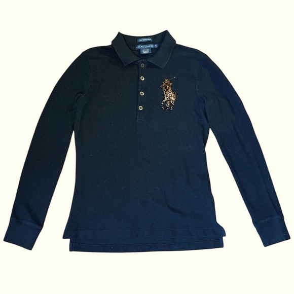 Polo Ralph Lauren | Tops | Polo Ralph Lauren Skinny Polo Shirt Beaded ...